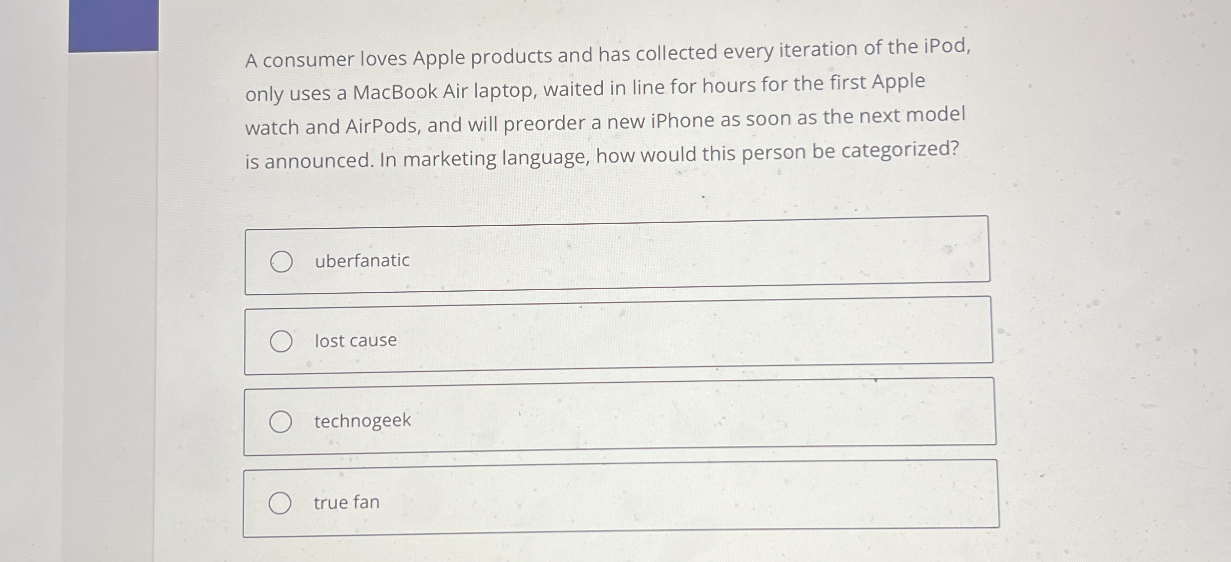 Solved A consumer loves Apple products and has collected | Chegg.com