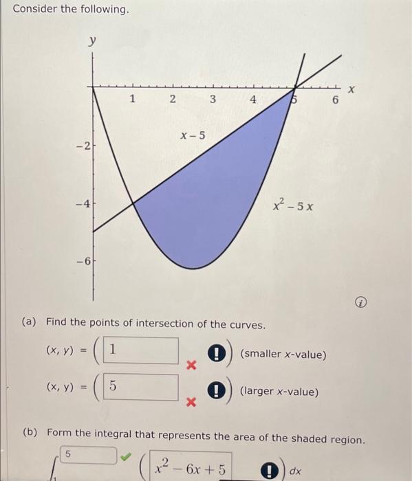 Solved Consider The Following 2 4 Y 6 X Y 5 X Y