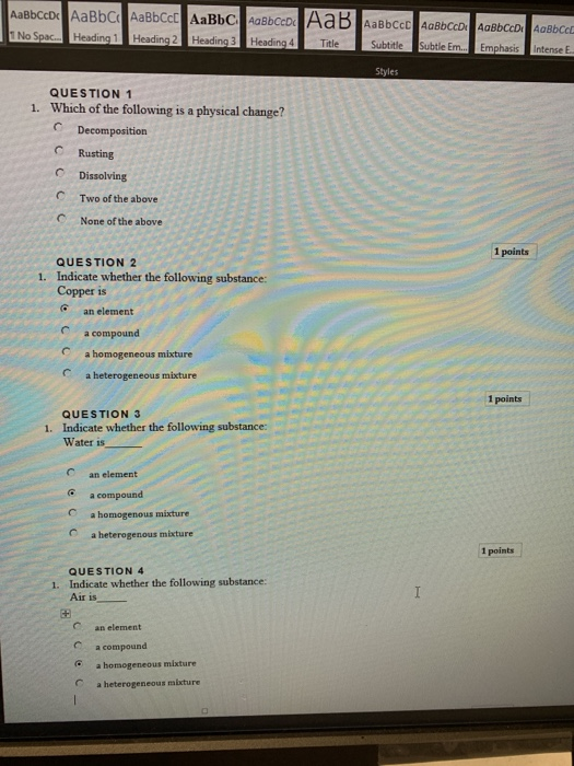 Solved AaBbcc AaBbcAaBbcc AaBbc 1 No Spac. Heading 1 Heading | Chegg.com