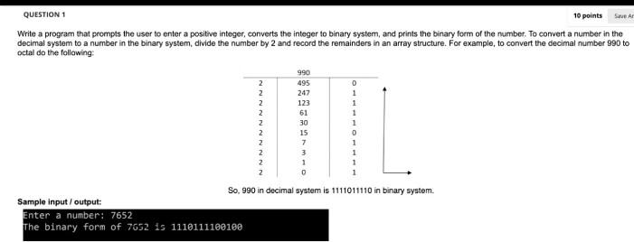 Solved Save As QUESTION 1 10 points Write a program that | Chegg.com