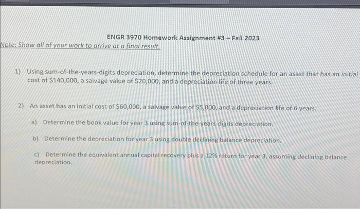 Solved Engr 3970 Homework Assignment 3 Fall 2023 Show Alf