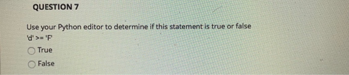 Solved python may i get the answer to this true or false and | Chegg.com