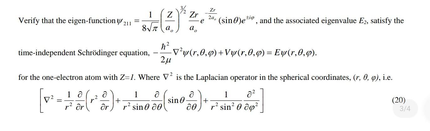 Solved Verify that the eigen-function | Chegg.com
