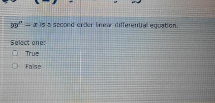 Solved yy''=x ﻿is a second order linear differential | Chegg.com
