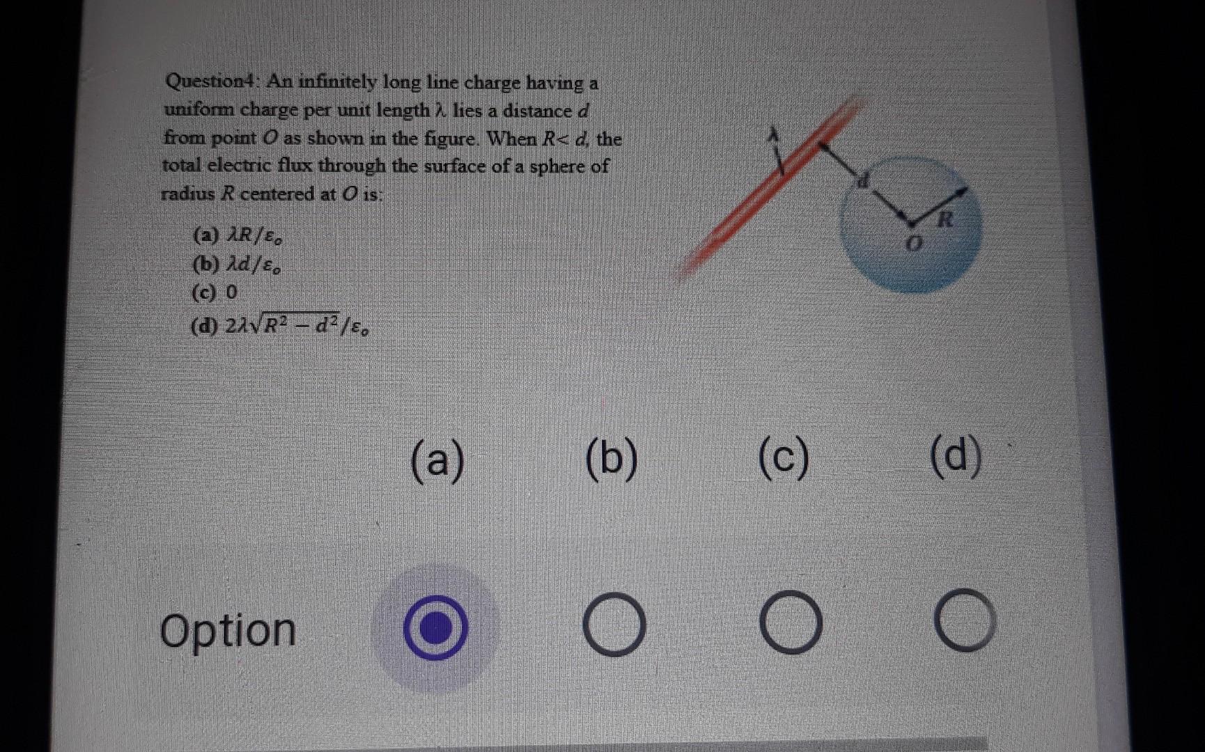 Solved Question4: An infinitely long line charge having a | Chegg.com