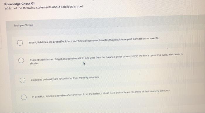 Solved Knowledge Check 01 Which of the following statements | Chegg.com