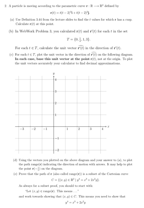 Solved 2. A particle is moving according to the parametric | Chegg.com