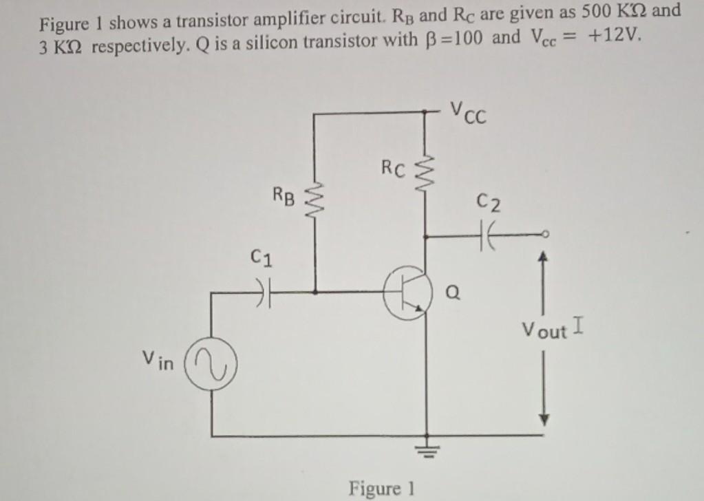 Solved Figure 1 shows a transistor amplifier circuit. Rb and | Chegg.com