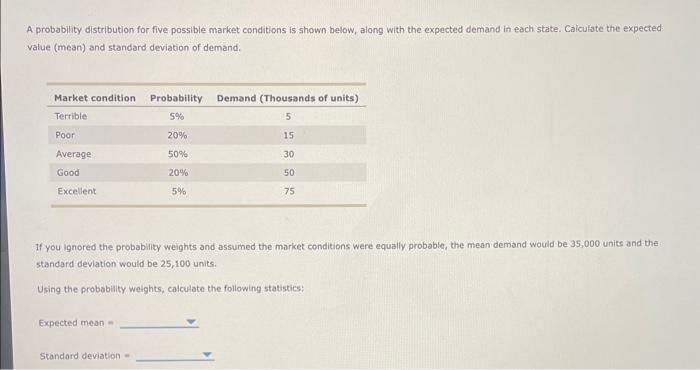 Solved 20. Probability-weighted means and standard | Chegg.com