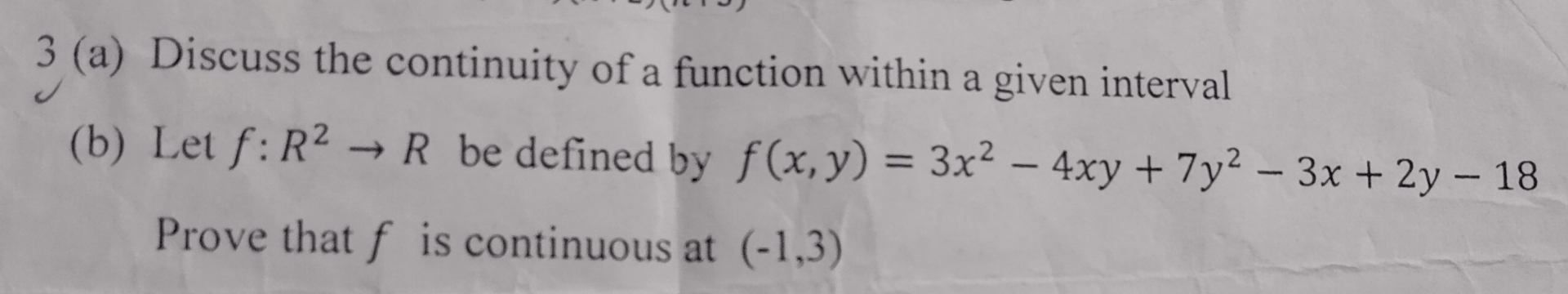 Solved by an EXPERT 3 (a) ﻿Discuss the continuity of a function within a | Chegg.com