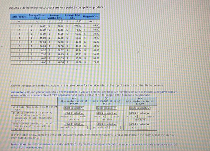 Solved Instructions: Round your answers to 2 decimal places. | Chegg.com