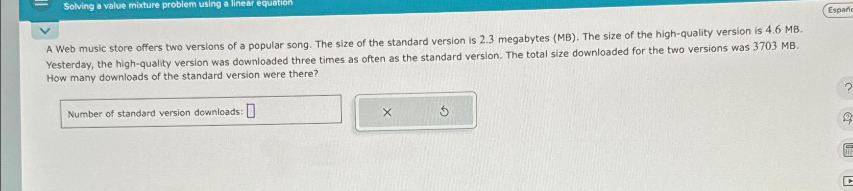 Solved Solving a value mixture problem using a linear | Chegg.com