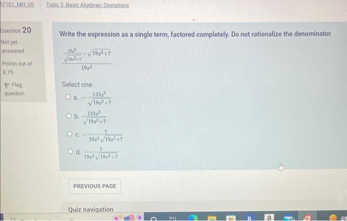 Solved AT101 MH V6 Question 20 Not yet answered Points out | Chegg.com Solved AT101 MH V6 Question 20 Not yet answered Points out | Chegg.com