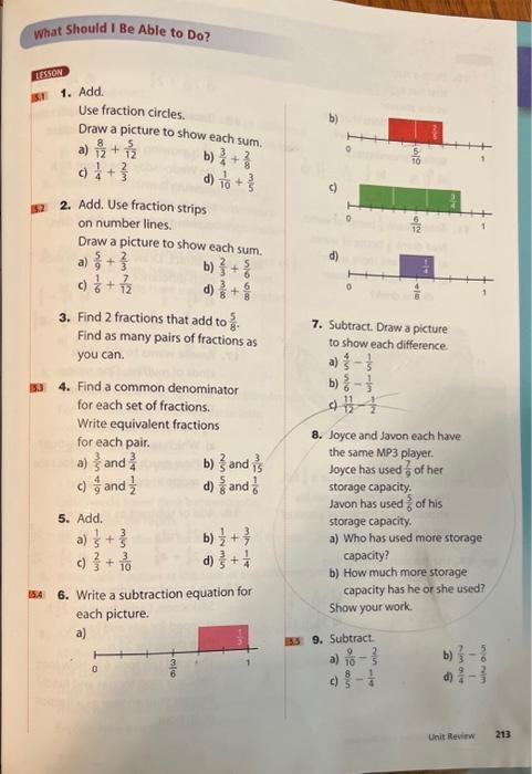 Solved 1. Add. Use fraction circles. Draw a picture to show | Chegg.com
