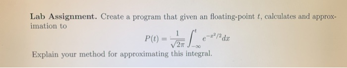 Solved Lab Assignment. Create a program that given an | Chegg.com