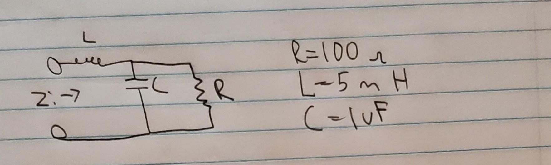Solved The input impedance at resonance in the network below | Chegg.com