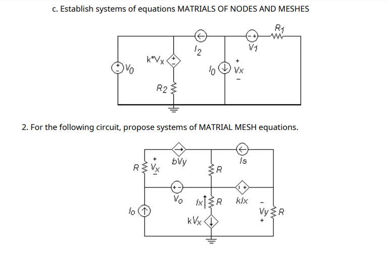 Solved 2. ﻿Establish systems of equations MATRIALS OF NODES | Chegg.com