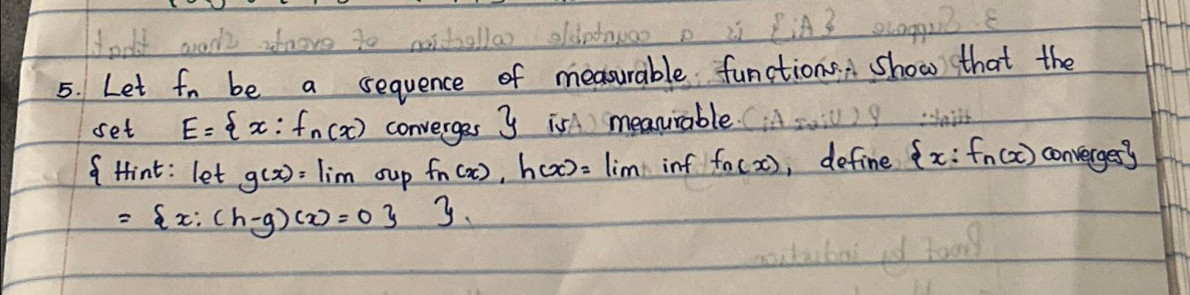 Solved Let Fn ﻿be A Requence Of Measurable Functions T Show