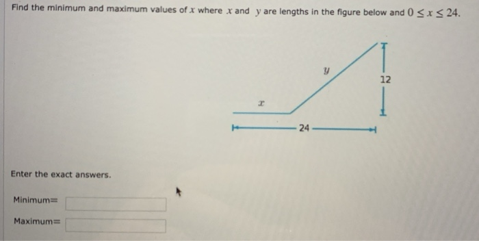 Solved Find The Minimum And Maximum Values Of X Where X And 6107
