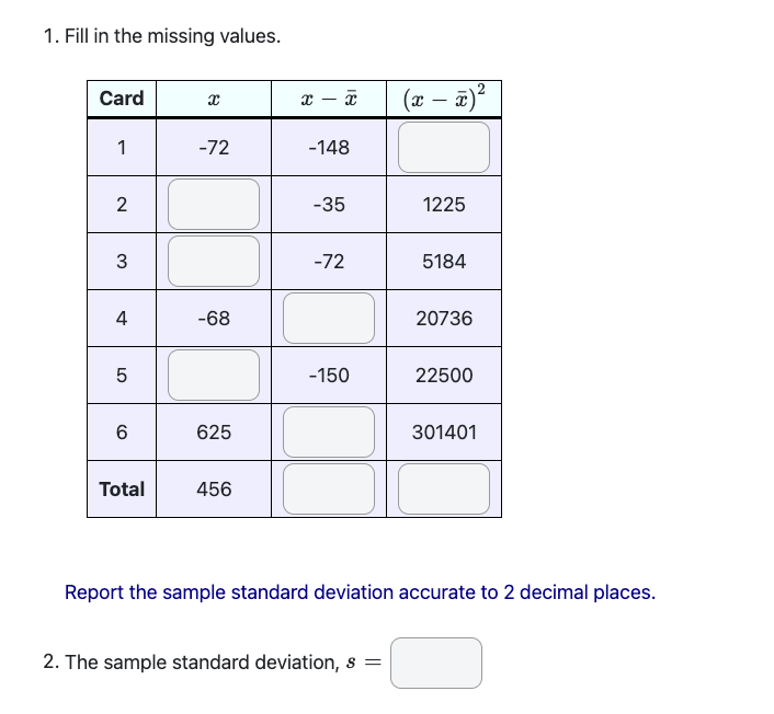 Solved Fill in the missing | Chegg.com
