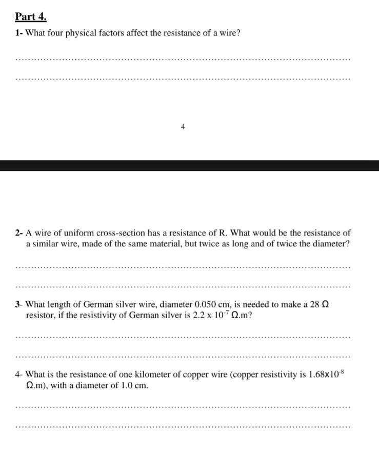 Solved Part 4. 1- What four physical factors affect the | Chegg.com