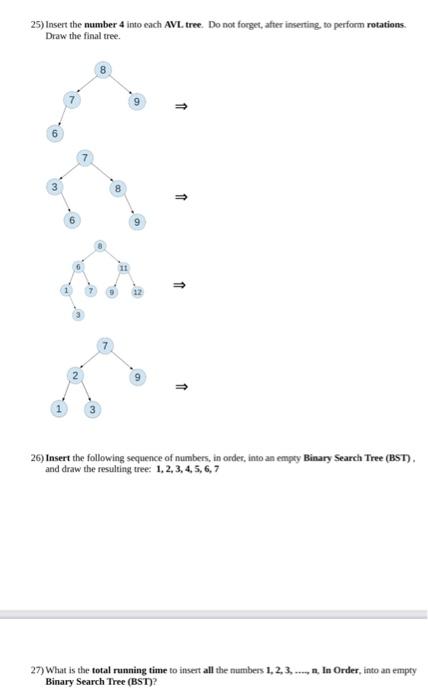 Solved 19) Perform a single-left rotation on the numbers 3 | Chegg.com