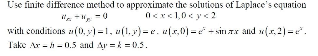 Solved Use finite difference method to approximate the | Chegg.com