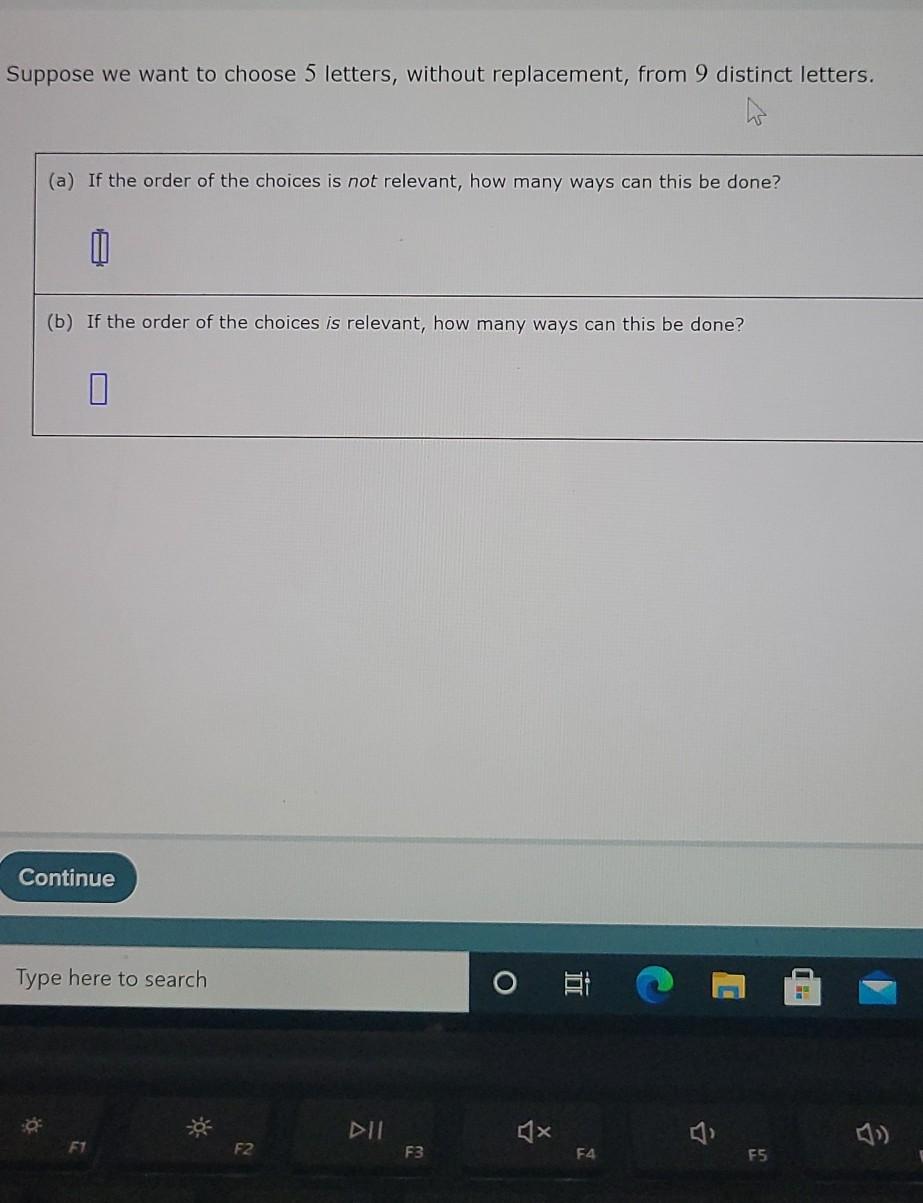 Solved Suppose we want to choose 5 letters, without | Chegg.com