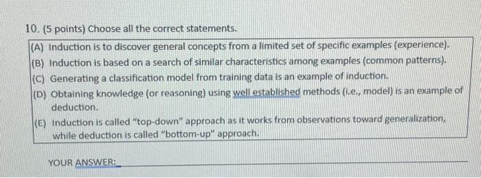 Solved 10. ( 5 points) Choose all the correct statements. | Chegg.com