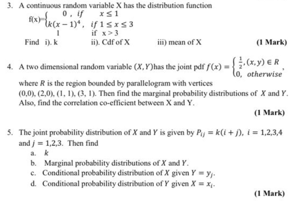 A continuous random variable X has the distribution | Chegg.com