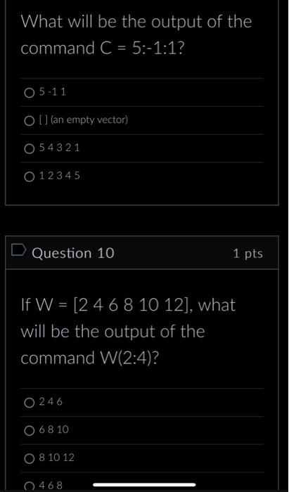 Solved If you want to create a vector with 5 equally spaced | Chegg.com