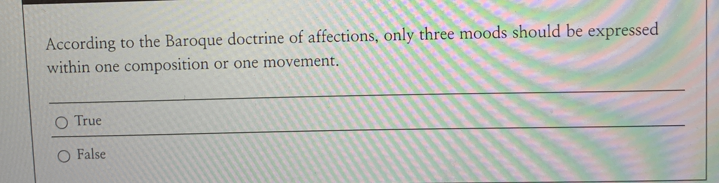 Solved According to the Baroque doctrine of affections, only | Chegg.com
