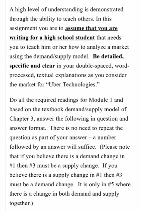 Solved A high level of understanding is demonstrated through | Chegg.com