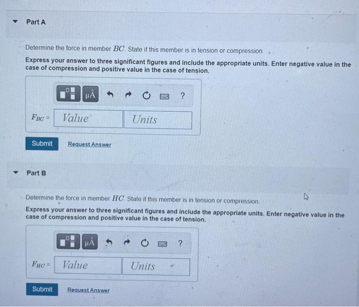 Solved Determine the force in member BC . State if this | Chegg.com