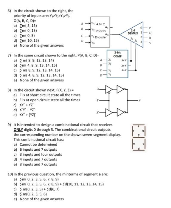 Solved 11) Given that X and Y are 3-bit binary numbers, i.e. | Chegg.com