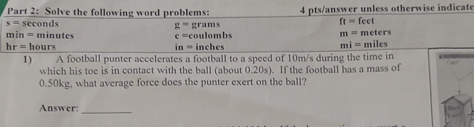 Solved Part 2: Solve the following word problems: 4 | Chegg.com