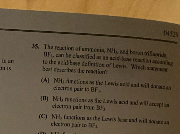 Solved 0452935. ﻿The reaction of ammonia, NH3, ﻿and boron | Chegg.com