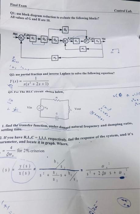 Solved Q1: use block diagram reduction to eviluate the | Chegg.com