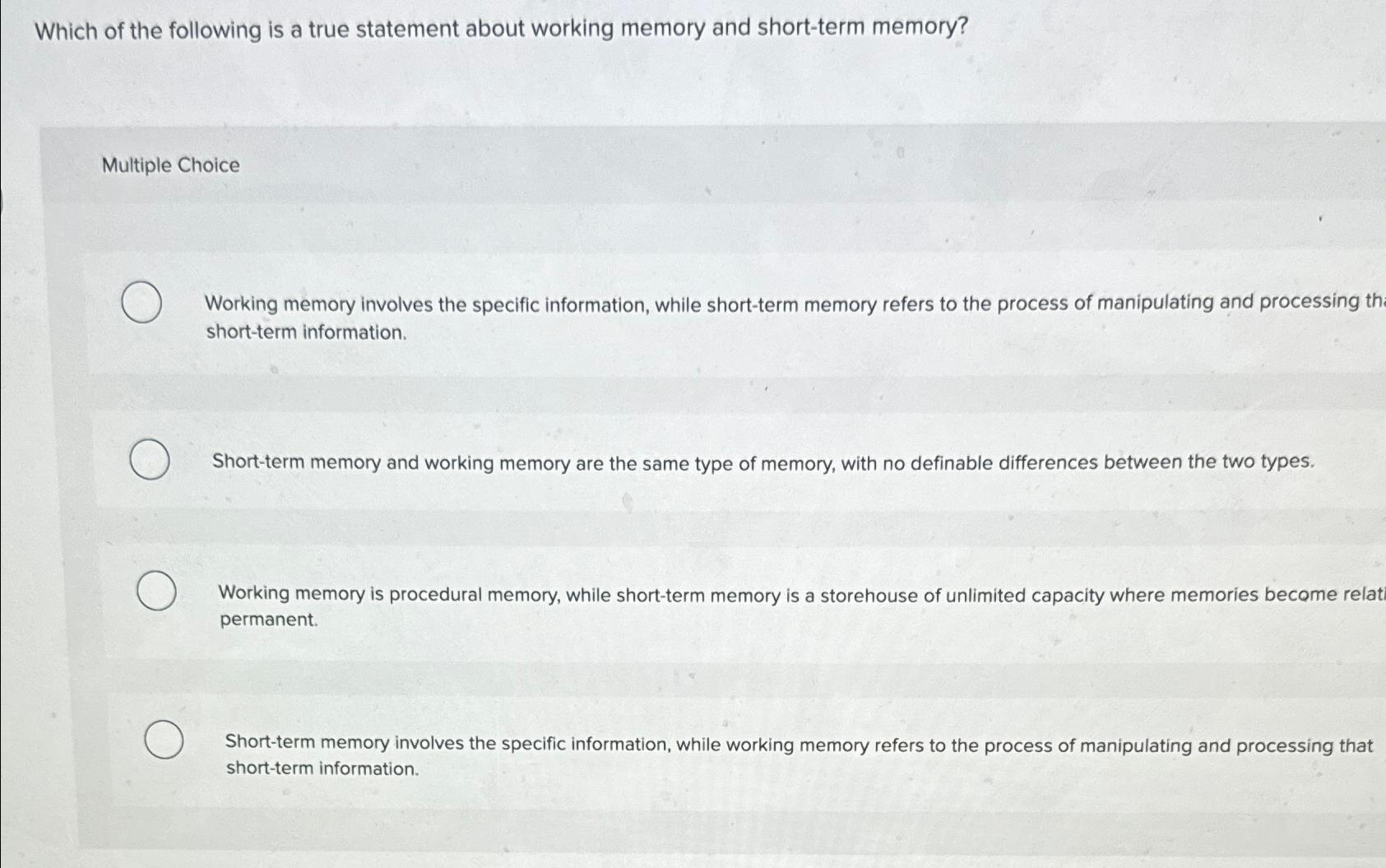 Which of the following is a true statement about | Chegg.com