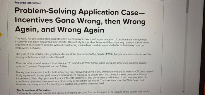 Solved Required information Problem Solving Application | Chegg.com