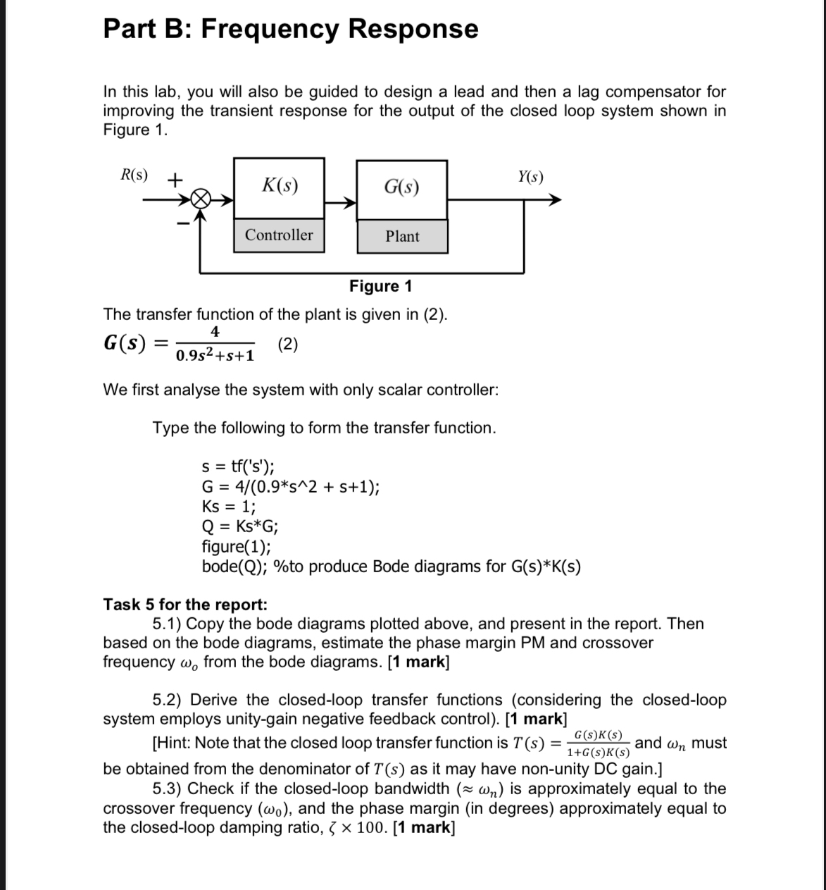 Solved Part B: Frequency ResponseIn this lab, you will also | Chegg.com