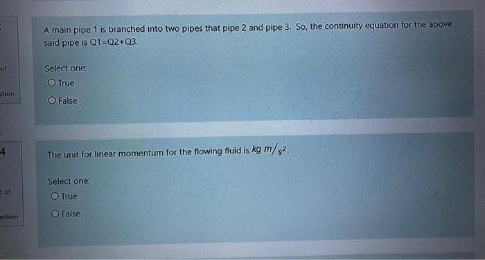 Solved A main pipe 1 is branched into two pipes that pipe 2 | Chegg.com