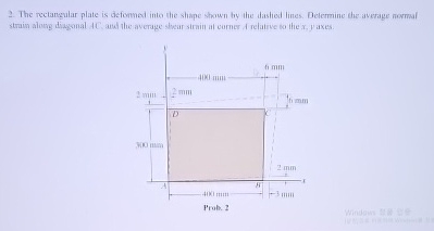 The rectangular plate is deforned into the shape | Chegg.com