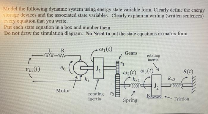 Solved Model the following dynamic system using energy state | Chegg.com