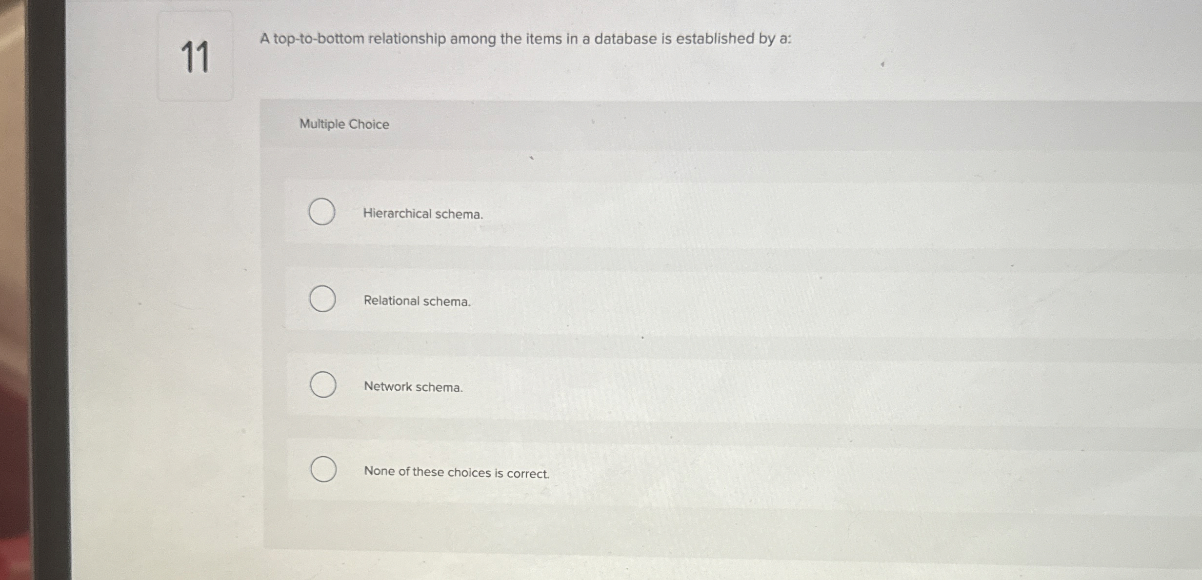 Solved 11A top-to-bottom relationship among the items in a | Chegg.com