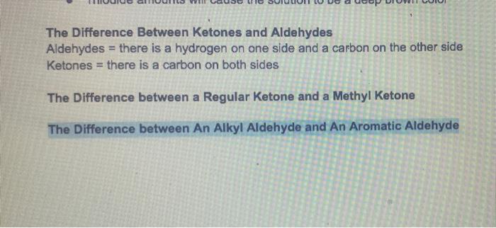 Solved The Difference Between Ketones and Aldehydes | Chegg.com