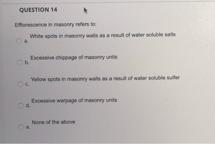Solved QUESTION 11 A typical CMU has Five face shells One | Chegg.com