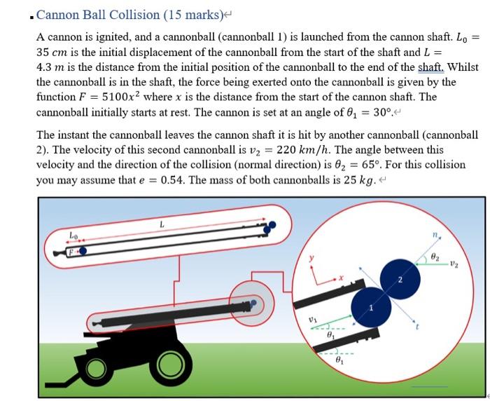 - Cannon Ball Collision (15 marks) A cannon is | Chegg.com