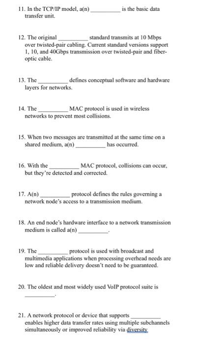 Solved 1. The standards define many aspects of physical | Chegg.com