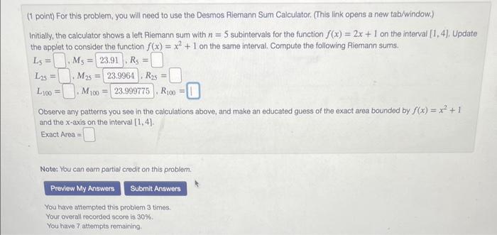 Solved point) For this problem, you will need to use the | Chegg.com